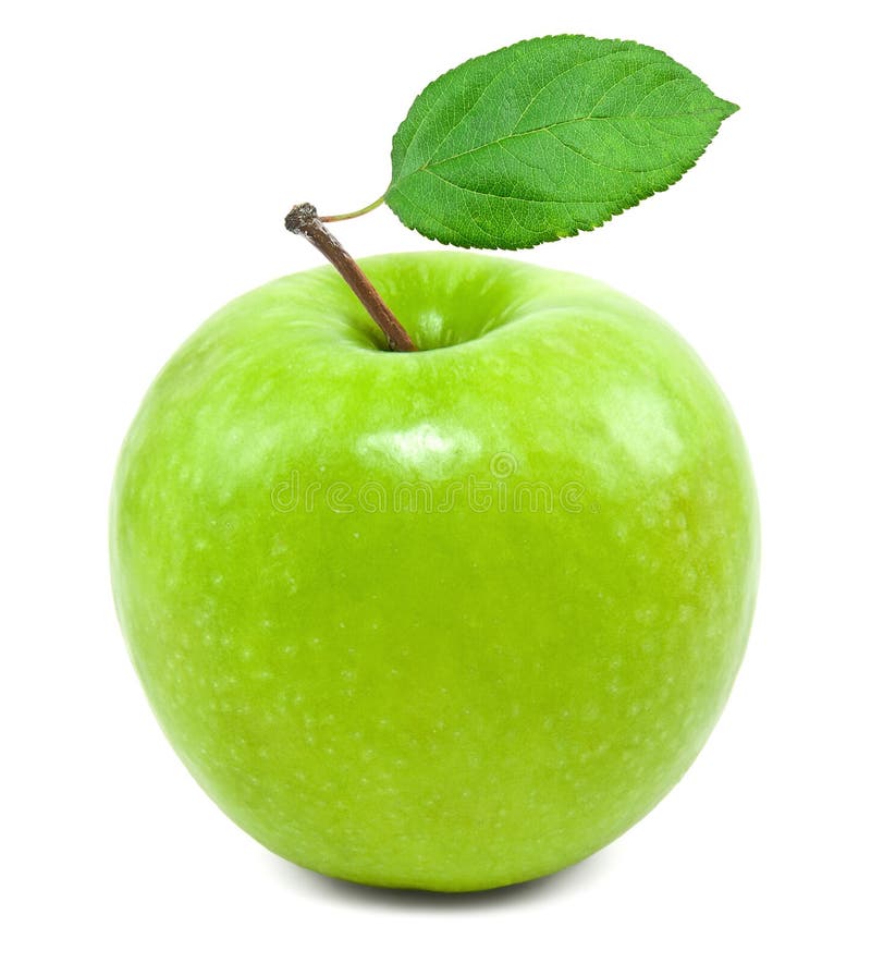 Green Apple Isolated on White Stock Photo - Image of bright, background ...