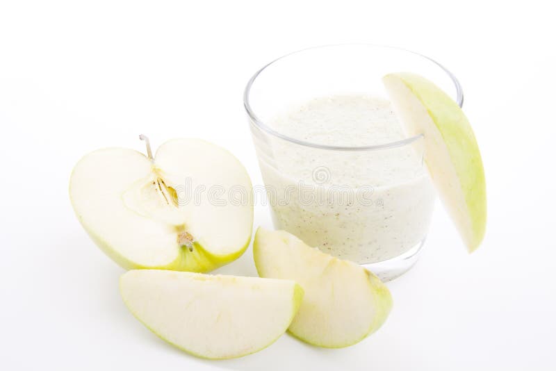 Green apple yogurt drink stock image. Image of fruits - 24764555