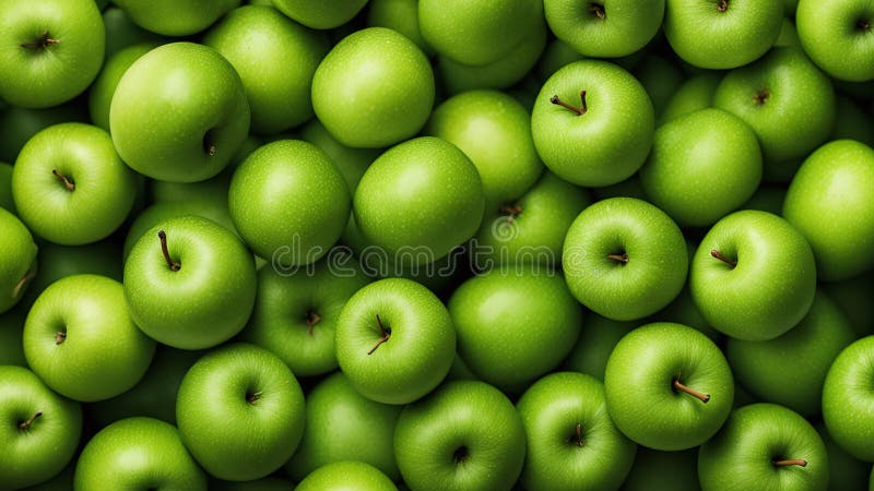 Fresh Green Apples Background, Agriculture, Fruit Stock Illustration ...