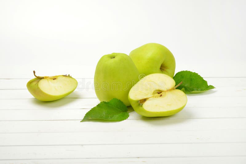 Fresh green apples stock image. Image of halved, healthy - 106915797
