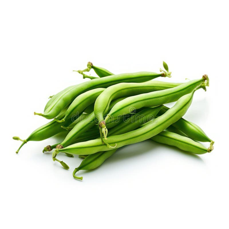 Fresh Green Beans on a White Background AI Generated Stock Illustration ...