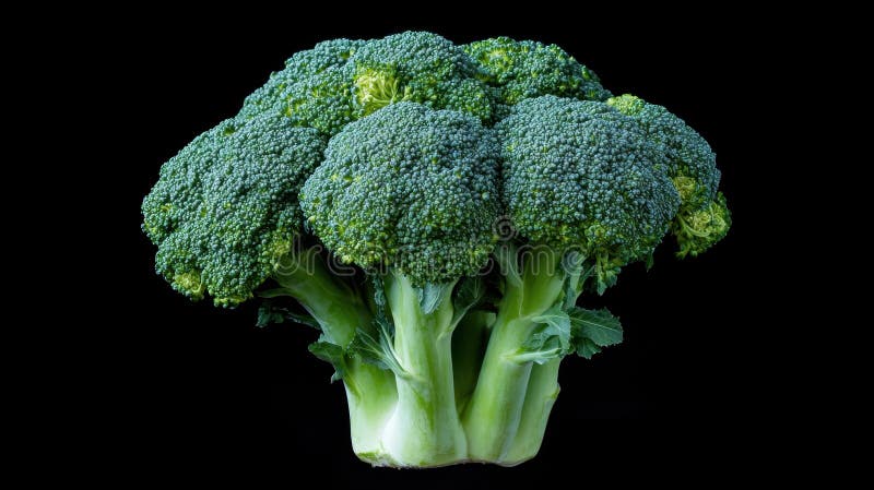 Fresh Green Broccoli on Black Background - Vibrant Vegetarian ...