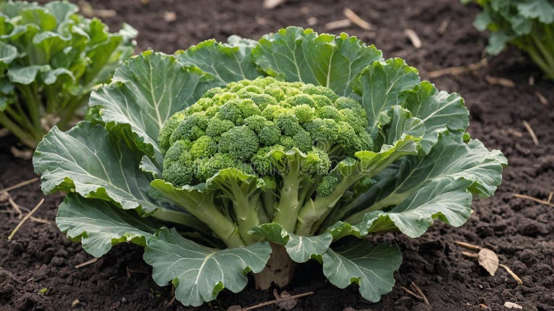 Fresh Green Broccoli Garden Harvest Stock Illustration - Illustration ...