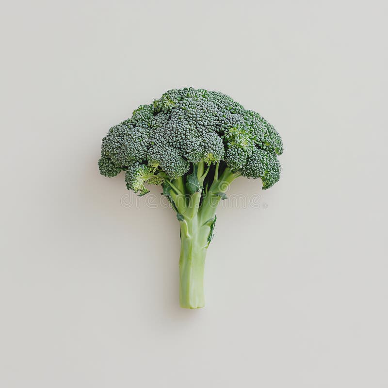 Fresh Green Broccoli Vegetable Isolated on Light Background Presenting ...