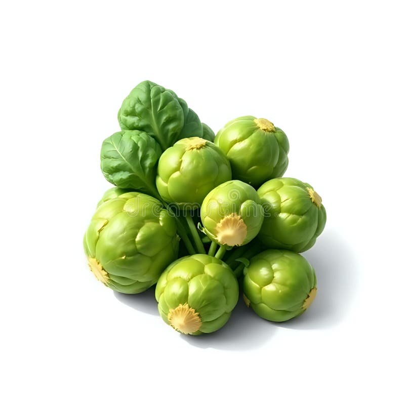 Fresh Green Brussels Sprouts on White Background Stock Photo - Image of ...