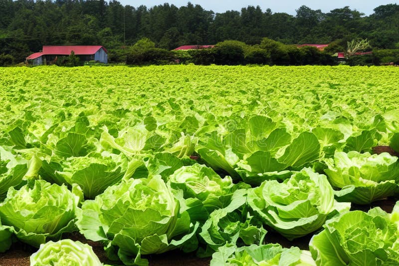 Fresh Green Cabbage in the Farm Field Stock Image - Image of food, summer: 303543041