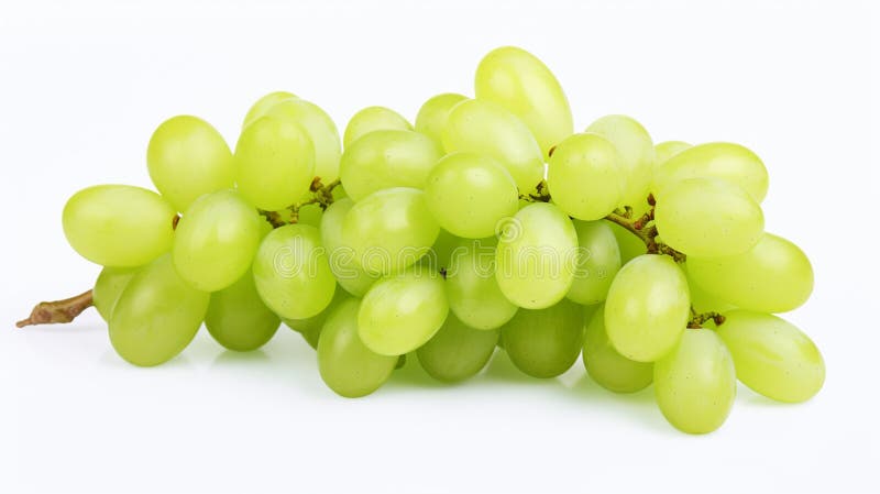 Fresh Green Grape. Bunch of Fresh Green Grape with Leaf Isolated on ...