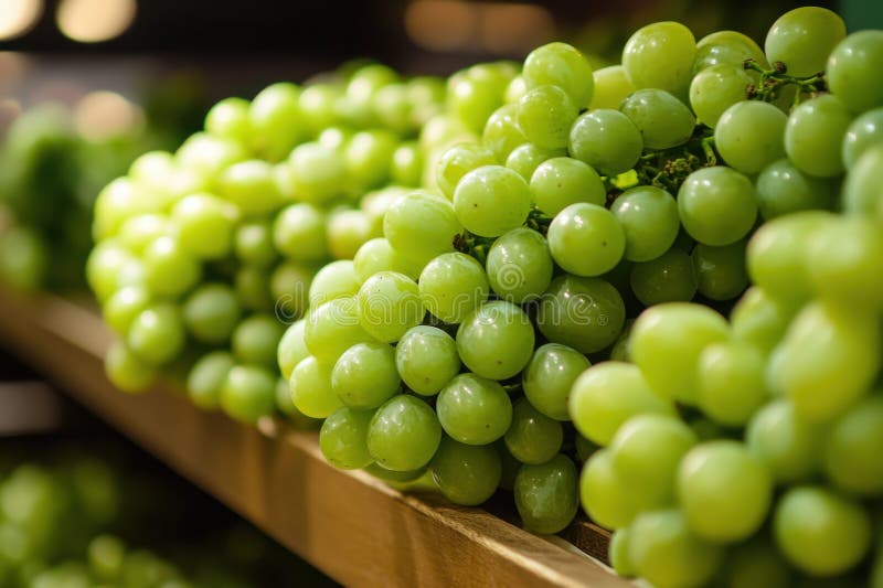 Fresh Green Grapes on Display Stock Photo - Image of backyard ...