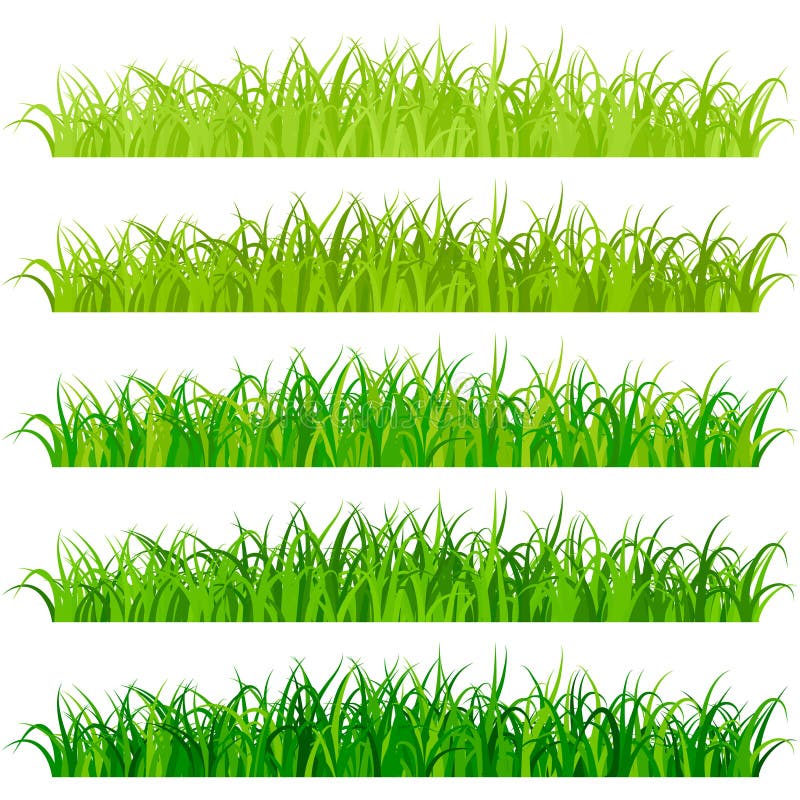 Fresh Green Grass Borders Set Stock Vector - Illustration of meadow ...