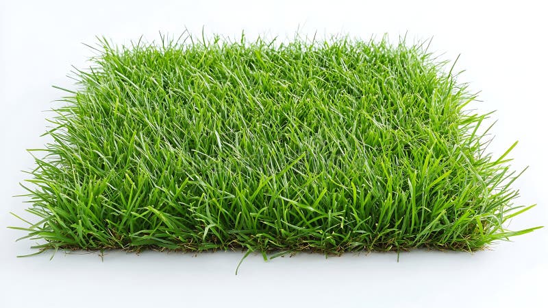 Fresh Green Grass Patch with Lush Texture Against a White Backdrop ...