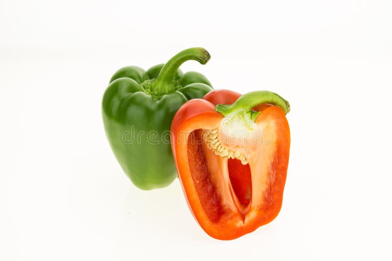 Fresh Cut Red Bell Pepper with Focus on Seeds Stock Image - Image of ...