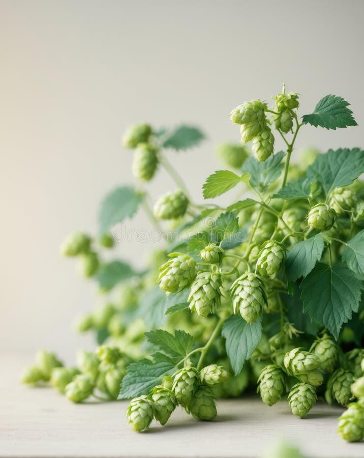 Fresh Green Hops Vine Brewing Ingredient Herbal Plant. Stock Photo ...
