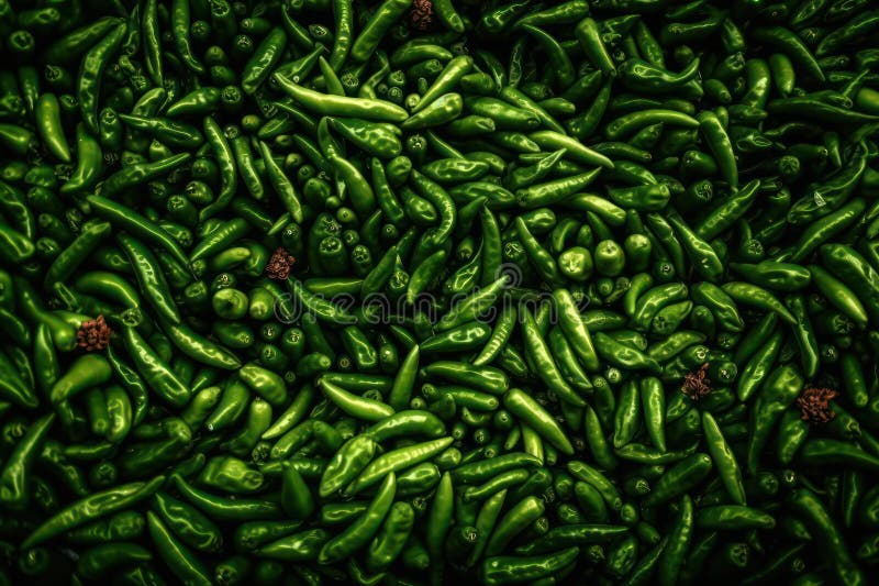 Fresh Green Hot Chili Pepper Background Stock Illustration ...