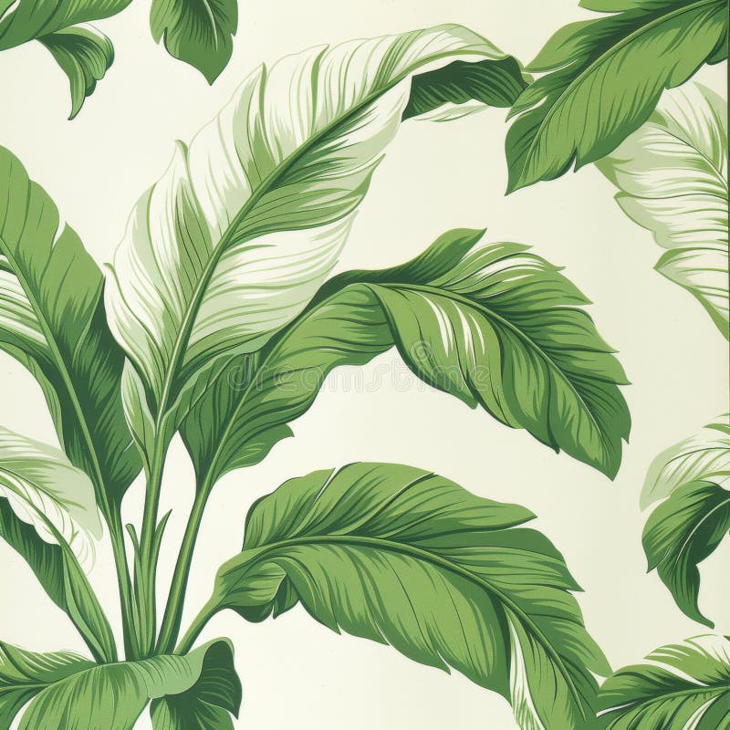 Fresh Green Leaf Design on White Background Generative AI Stock ...