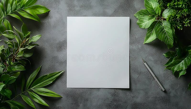 Fresh Green Leaf on Wooden Office Desk Indoors Generated by AI Stock ...