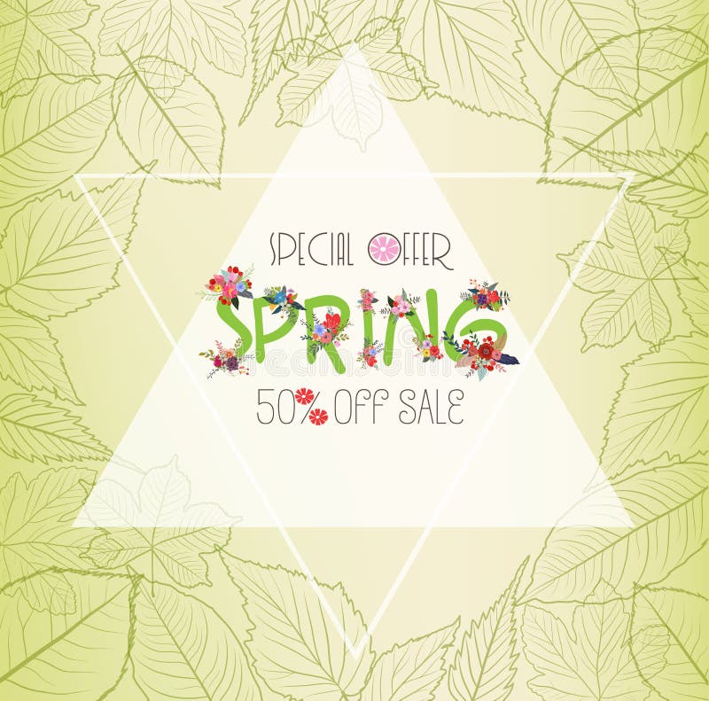 Fresh Green Leaves Background. Sale Off Stock Illustration ...