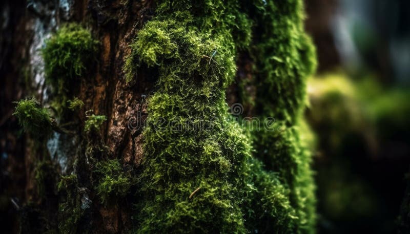 Fresh Green Leaves on Old Tree Branch Generated by AI Stock Photo ...