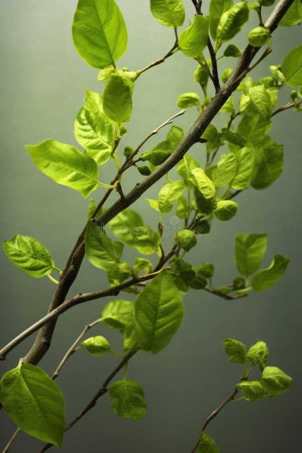 Fresh Green Leaves Sprouting on Tree Branches Stock Photo - Image of ...