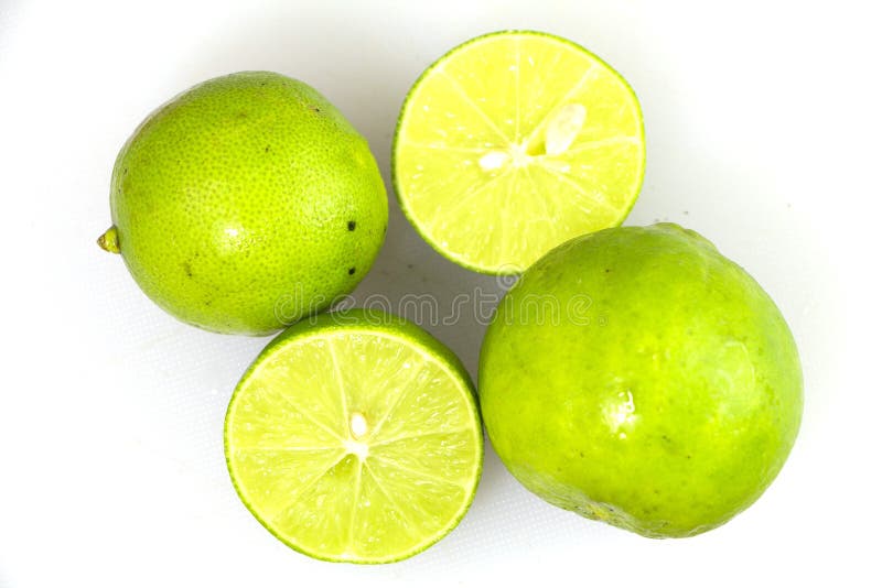 Fresh Green Lemon Cutting Group Stock Image - Image of diet, fresh ...