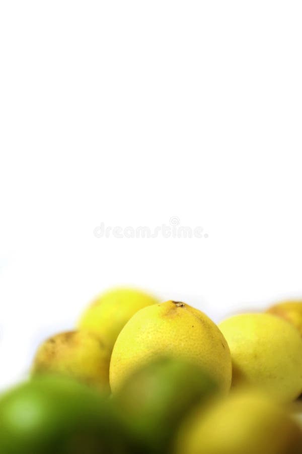 Fresh and Green Lemon with Tainted Lemon on a White Background Stock ...