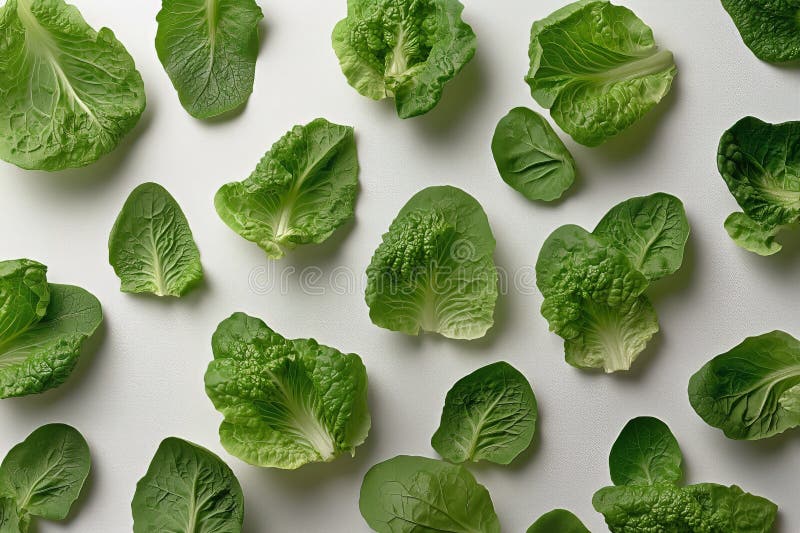 Fresh Green Lettuce Variety Arranged Light Background Culinary ...