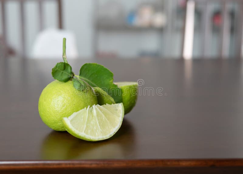 Fresh Green Lime Slice on the Table Stock Photo - Image of tropical ...