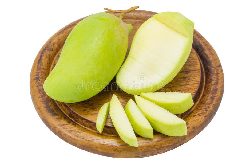 Fresh Green Mango Isolated on White Background Stock Image - Image of ...