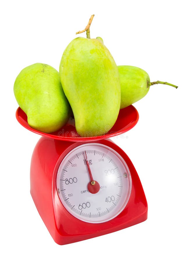 Fresh Green Mango on Weight Scale Stock Photo - Image of chili, ivory ...