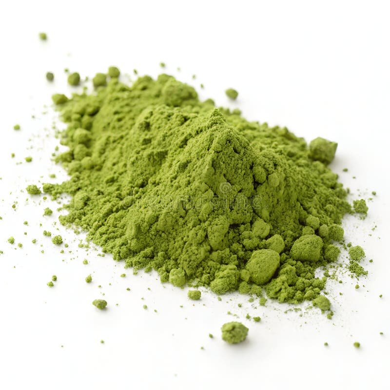 Fresh Green Matcha Powder Isolated on White Background Stock ...