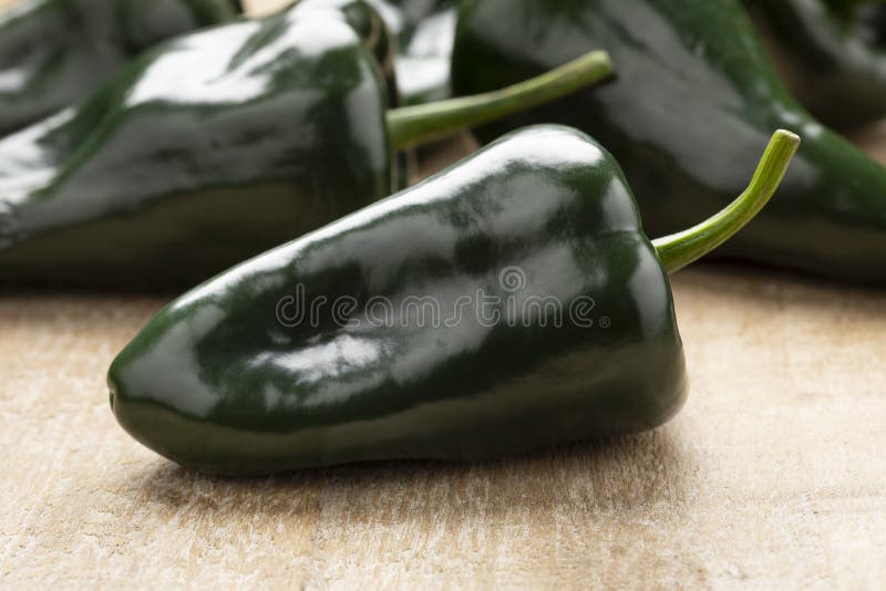 Fresh Green Mexican Poblano Pepper Close Up Stock Photo - Image of ...