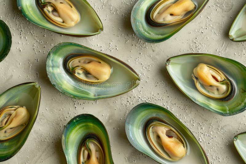 Fresh Green Mussels on a Table, Ideal for Seafood Concept Stock Image ...