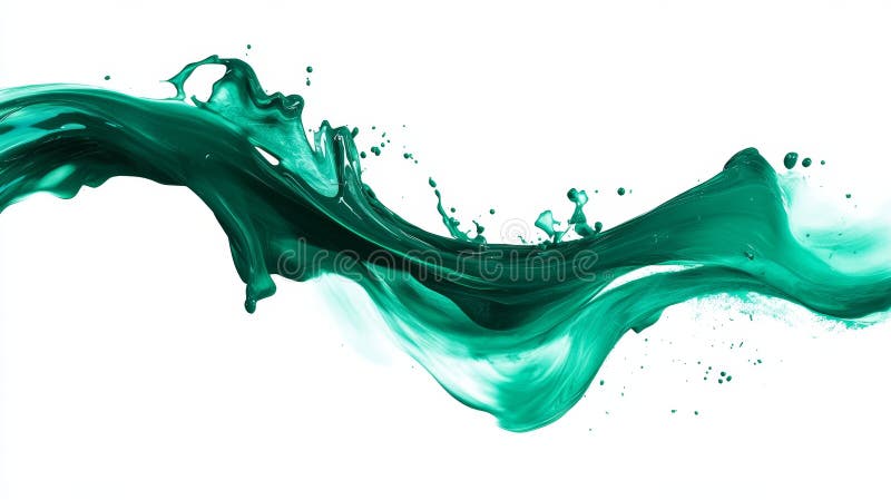 Fresh Green Paint Liquid Splashed, Isolated on a Transparent Backdrop ...