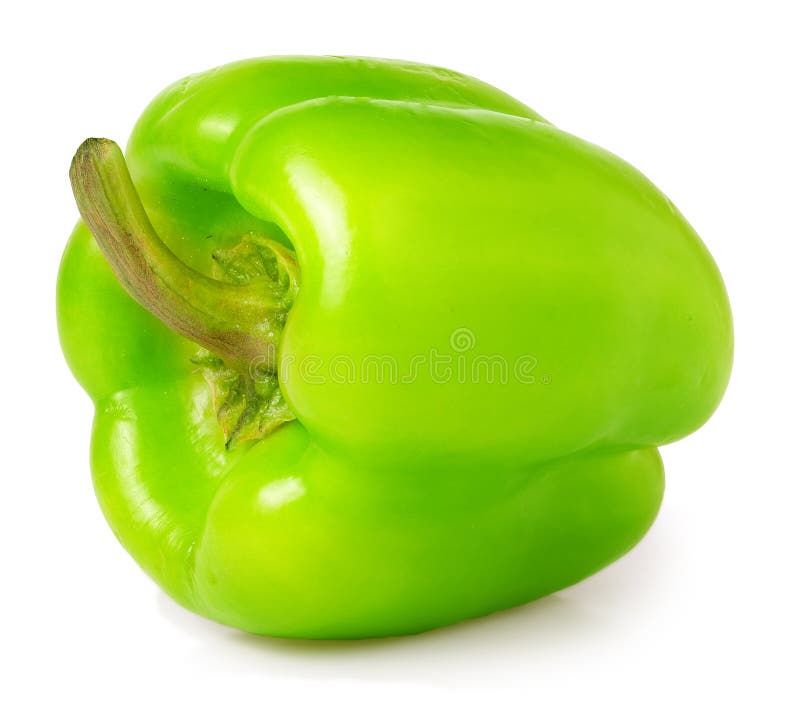 Fresh Green Paprika on White Background Stock Photo - Image of paprika ...