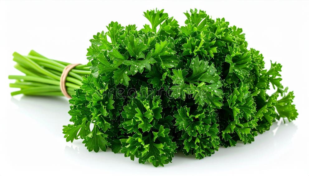 Fresh Green Parsley Bunch on White Background Stock Illustration ...