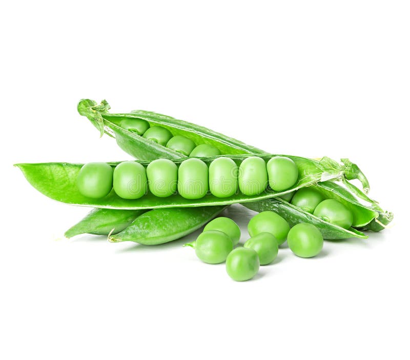 Fresh Green Pea Pod Isolated on White Stock Image - Image of closeup ...