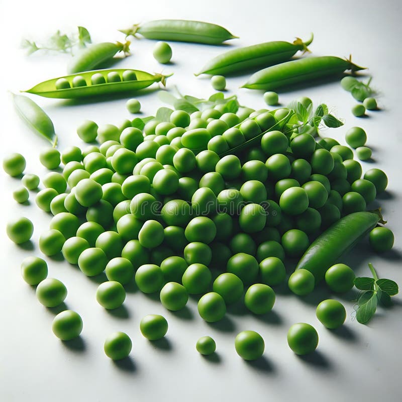 Fresh Green Peas a Rustic and Vibrant Showcase Stock Illustration - Illustration of wholesome ...