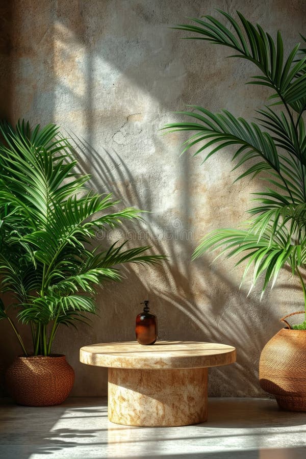 Fresh Green Plants on a Bright Sunny Wall Stock Photo - Image of ...