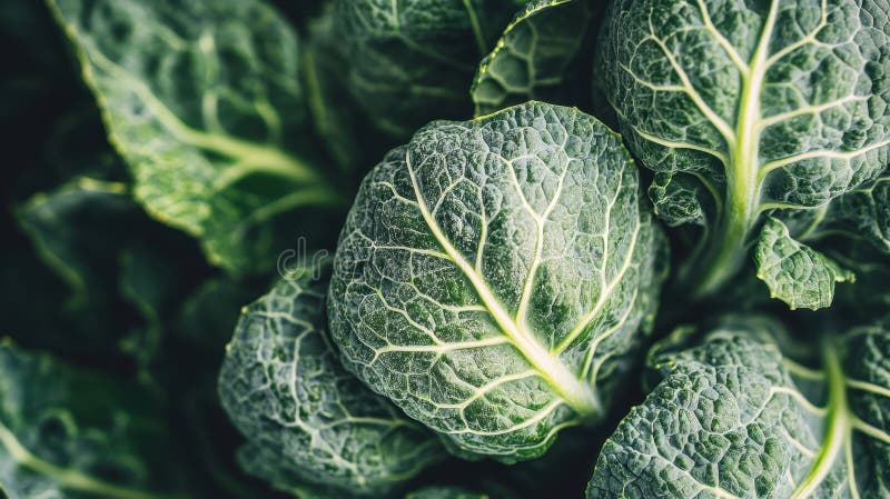 Fresh Green Savoy Cabbage Close-Up: Leafy Vegetable Texture Stock Image ...