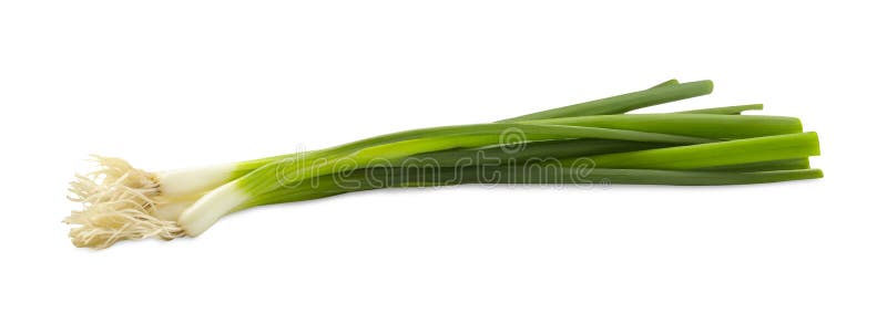 Fresh Green Spring Onions on White Background Stock Photo - Image of ...