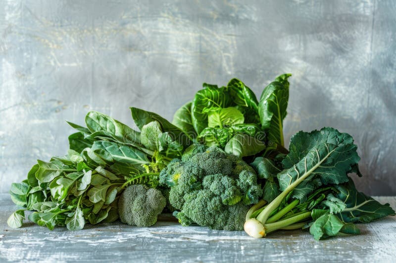 Fresh Green Vegetables Assortment on Calming Background Stock Photo ...