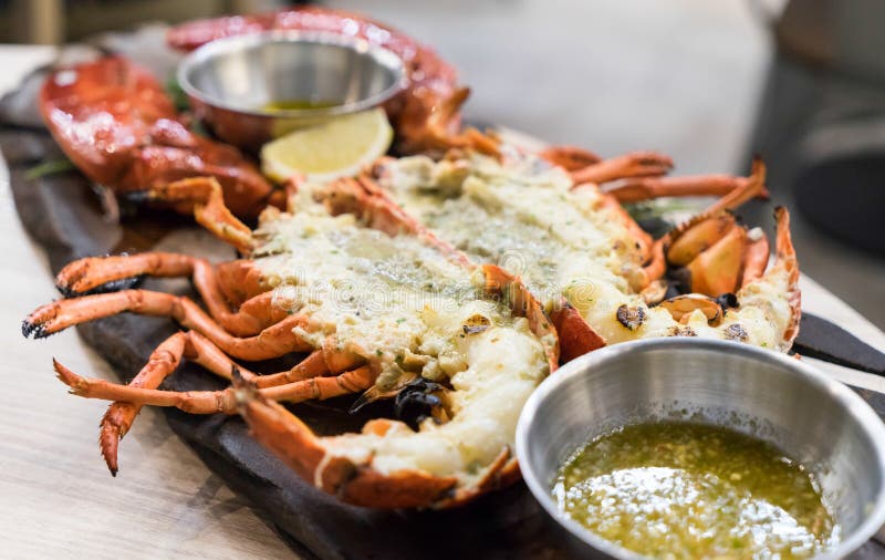 Fresh grill red Lobster stock image. Image of food, large - 74596509