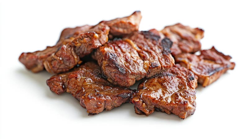 Fresh Grilled Beef Steak on White Background Stock Image - Image of ...