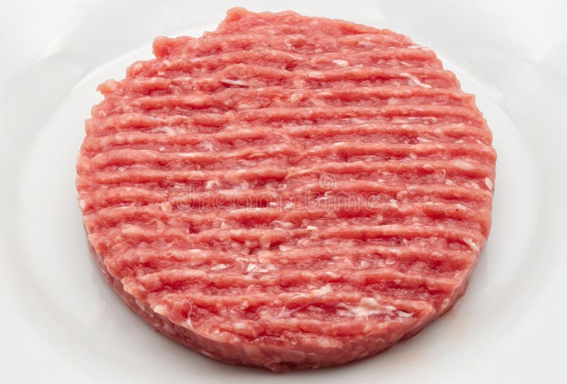 Fresh Ground Beef Patty Ready for Grilling. Stock Image - Image of ...