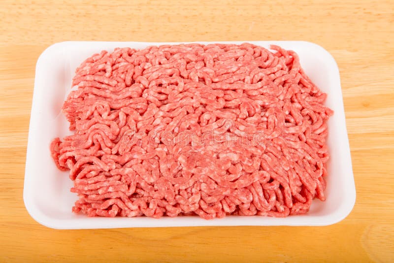 Fresh Ground Beef on Tray stock image. Image of package - 39716751