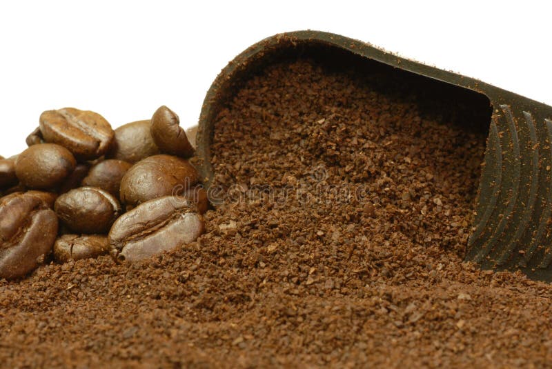 Fresh ground coffee stock image. Image of brews, white - 3668491