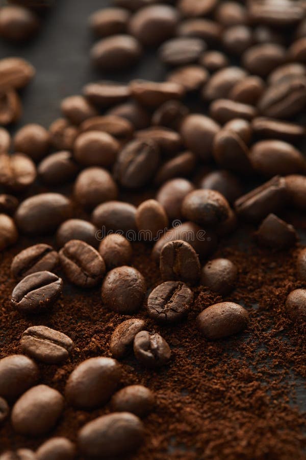 Fresh Ground Coffee Mixed with Coffee Stock Photo - Image of flavor ...