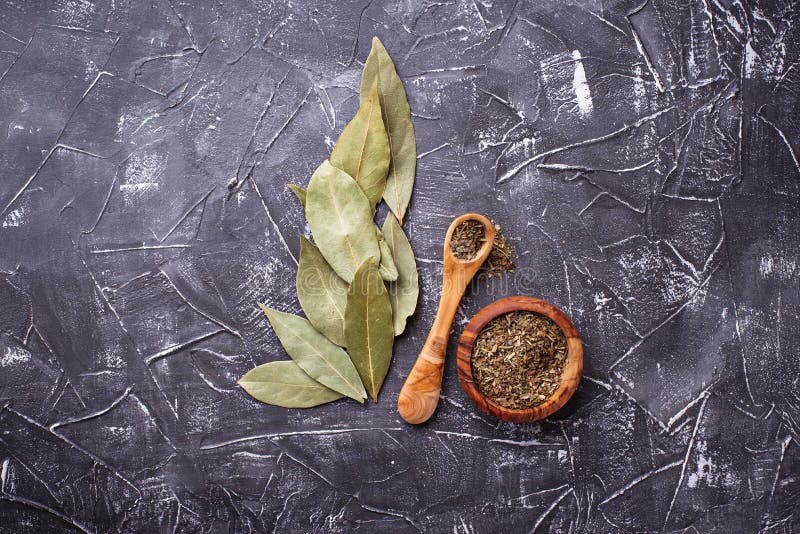 Fresh, Ground and Dried Bay Leaf Stock Image - Image of aromatic ...