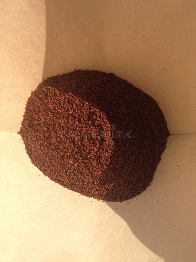 Fresh ground filter coffee stock image. Image of bean - 83896825