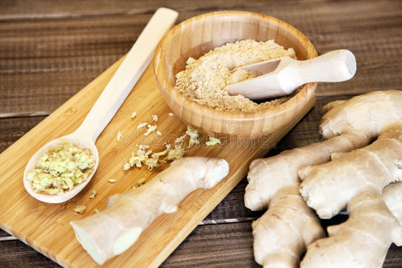 Fresh, Ground and Grated Ginger Root Stock Image - Image of culture ...