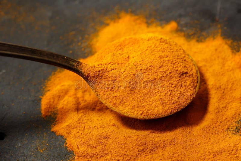 Fresh Ground Turmeric Powder Close Up View Stock Image - Image of spoon ...